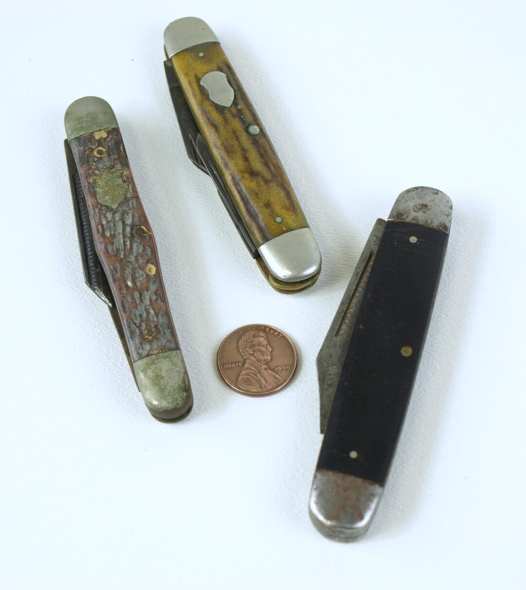Vintage Camillus New York Shield Logo Pocket Knives W Celluloid Faux ...