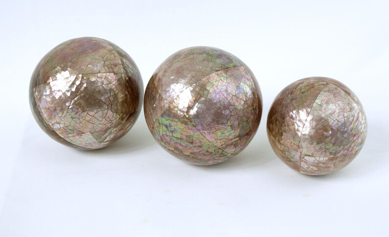 Pink Mother of Pearl Decorative Mosaic Shell Ball Ornaments - Etsy