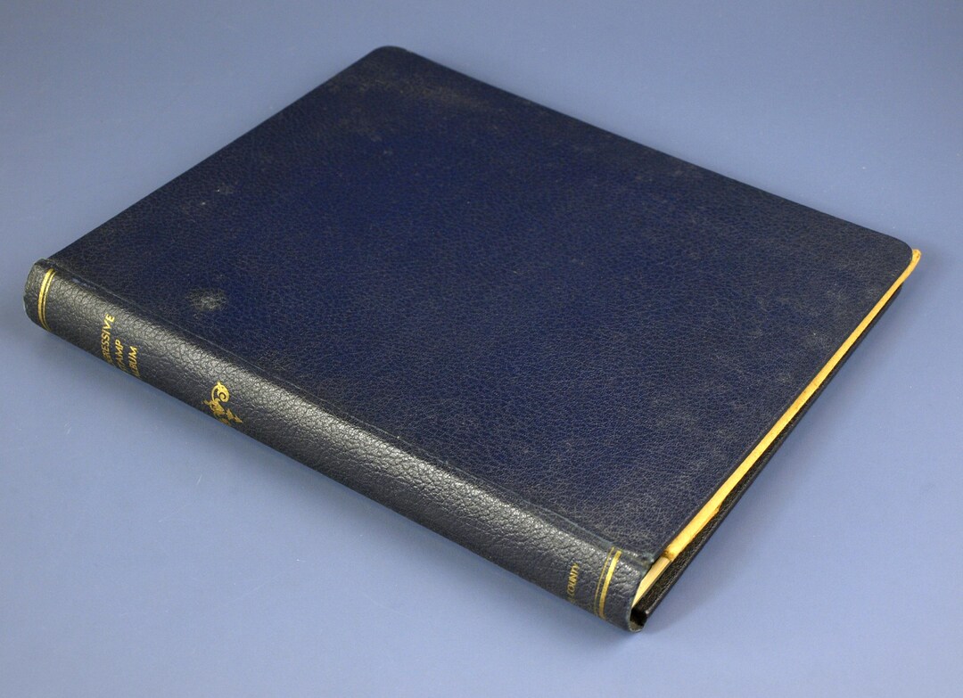 Vintage the Progressive Blank Album Stamp Collector's Blue Book W (30 ...