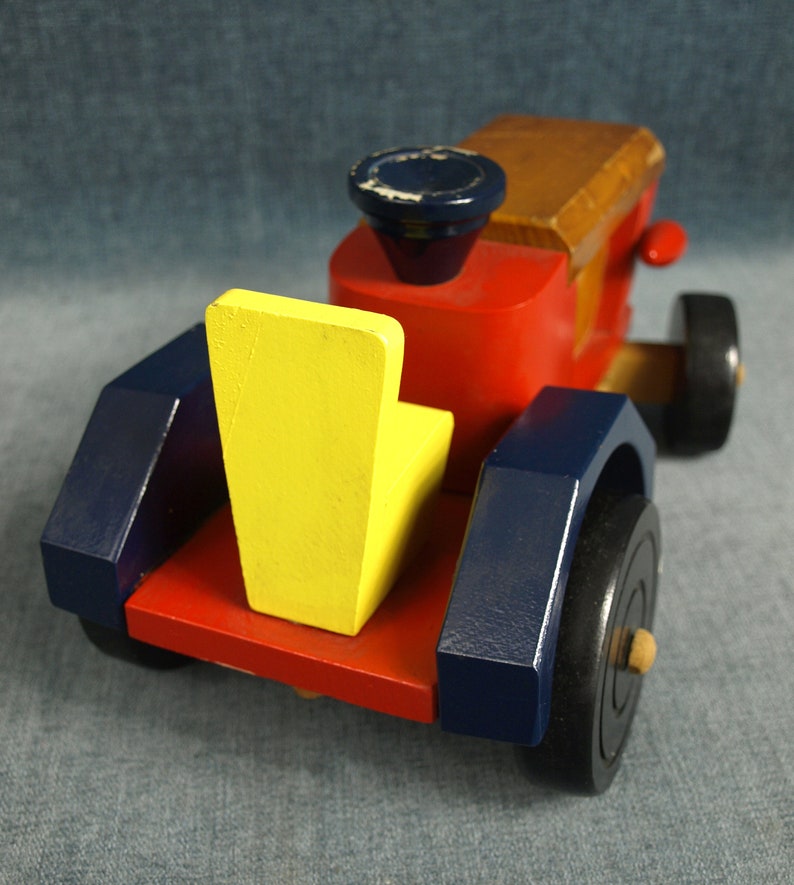 Vintage Handcrafted Wood Toy Tractor Made in Romania Hand - Etsy