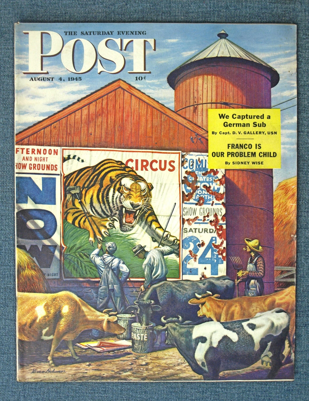 August 4, 1945 Saturday Evening Post WWII Era Magazine With Steven ...