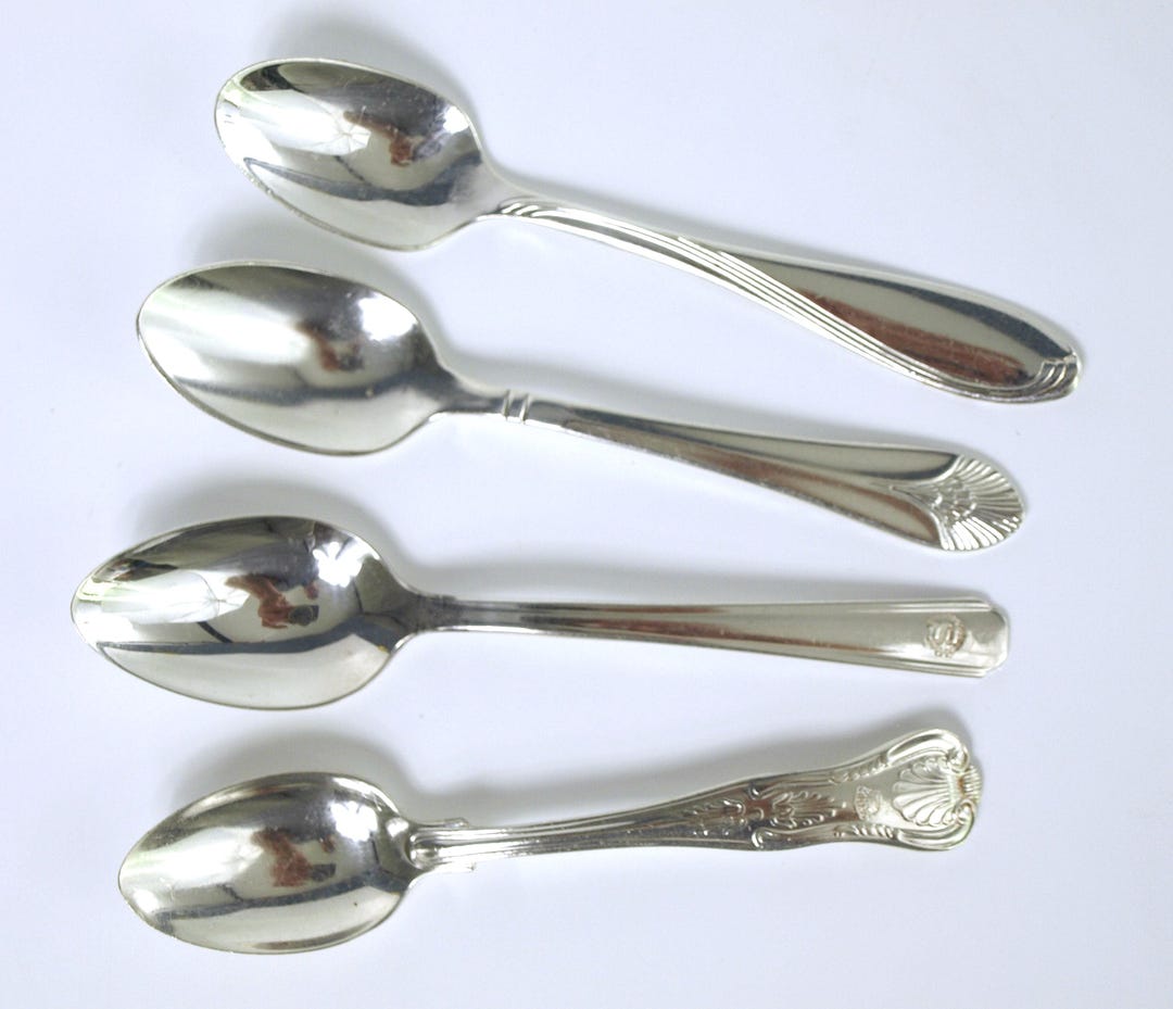 Vintage Silver Plate Demitasse Spoons - Oneida Ltd Satin Camber ...
