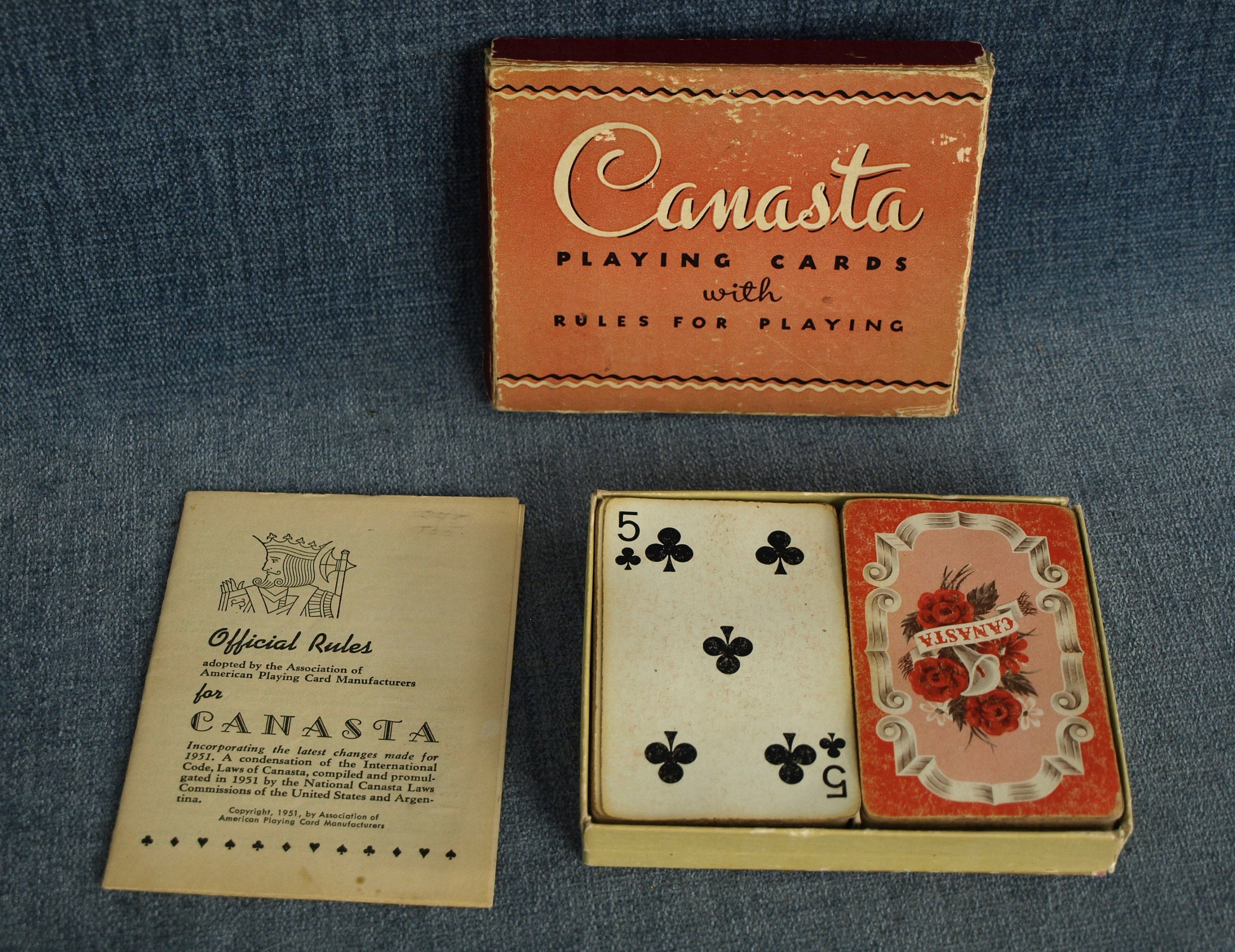USA Vintage CANASTA Playing Cards and Rules for Playing Whitman ...