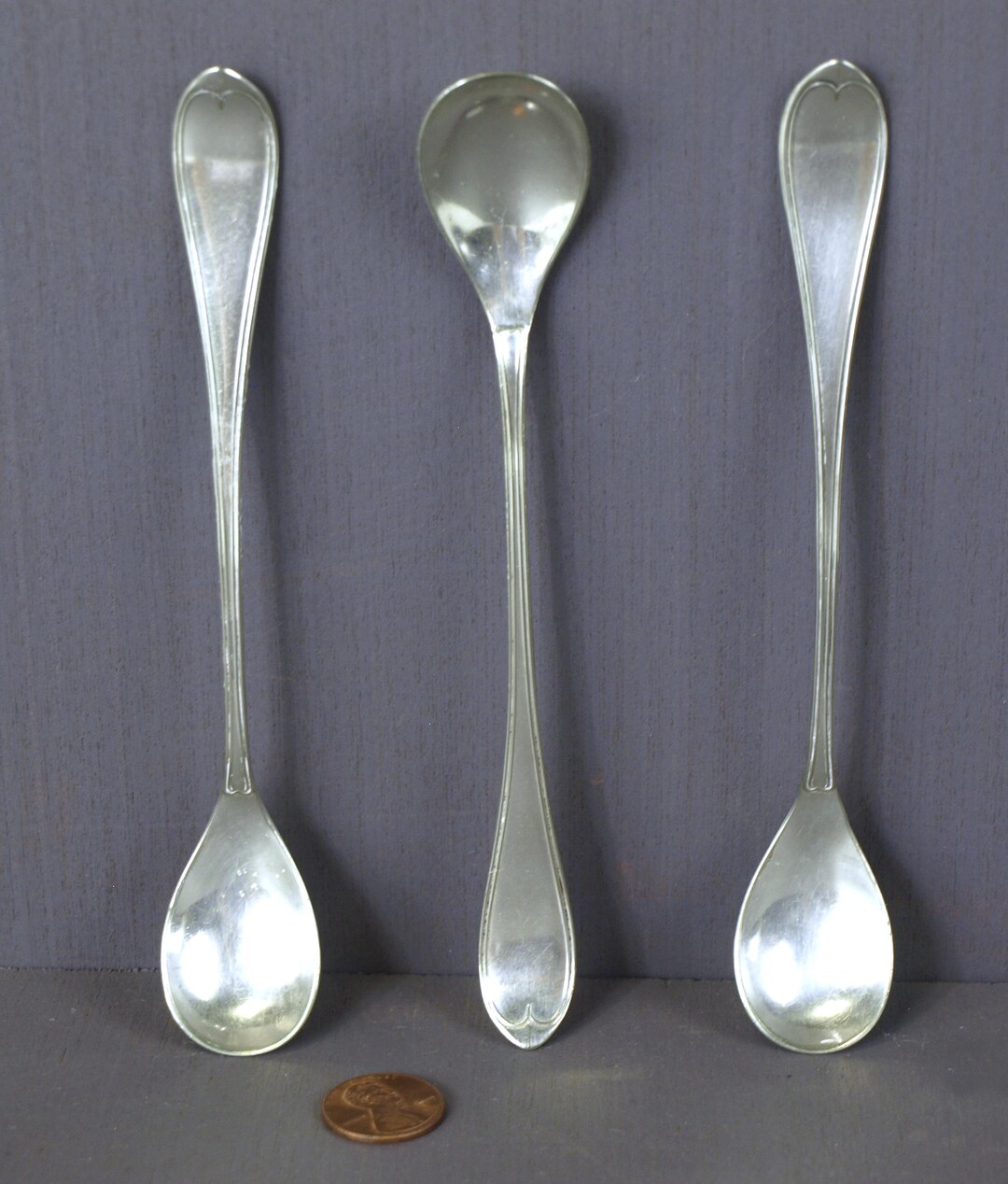 Antique 1880 Oval Thread Iced Tea Spoons Silver Plate by Reed & Barton ...