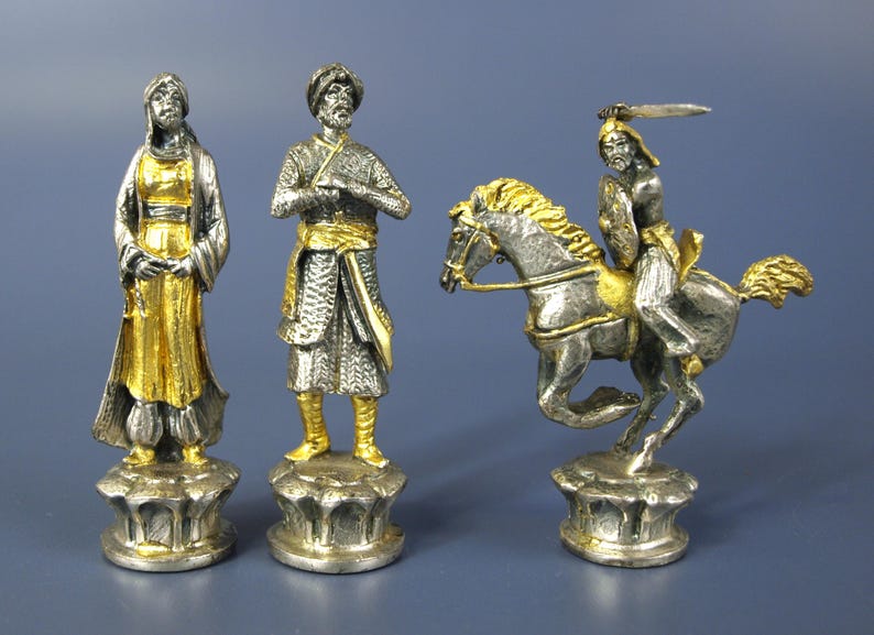 Rare Giuseppe Vasari Ottoman Empire Gilt Chess Pieces - SOLD SEPARATELY ...