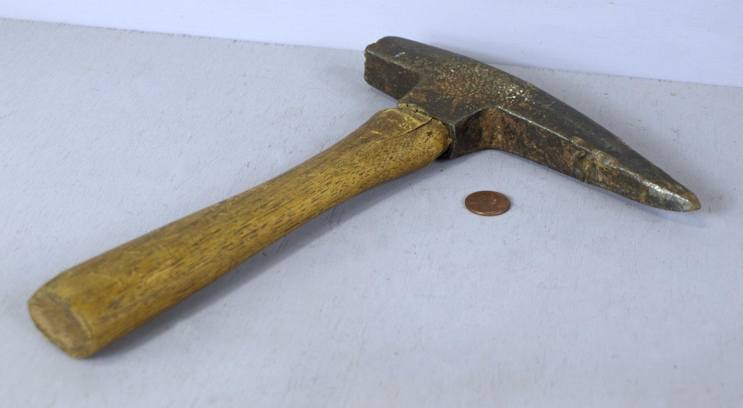 Vintage Rock Pick Hammer Rockhounding Chipping Tool W/ Cast Iron Head 7 ...