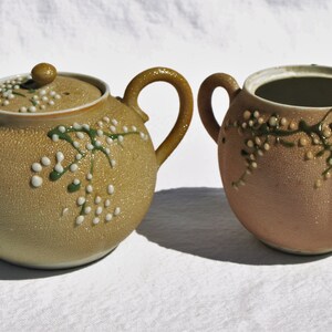 Meiji Period Japanese Moriage Sharkskin Pottery Personal Size Porcelain ...