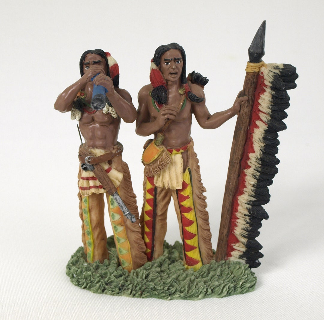 Vintage Figurine Group of Native American Scouts - Likely by FC Design ...