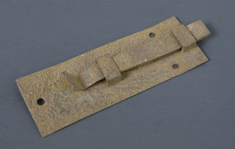 Antique Hand Forged Slide Bolt Iron Door Lock Rustic / Primitive Decor ...