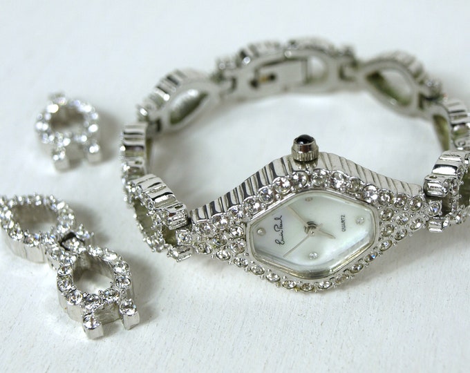 Vintage Erwin Pearl Ladies Dress Wrist Watch W Mother of Pearl Face ...