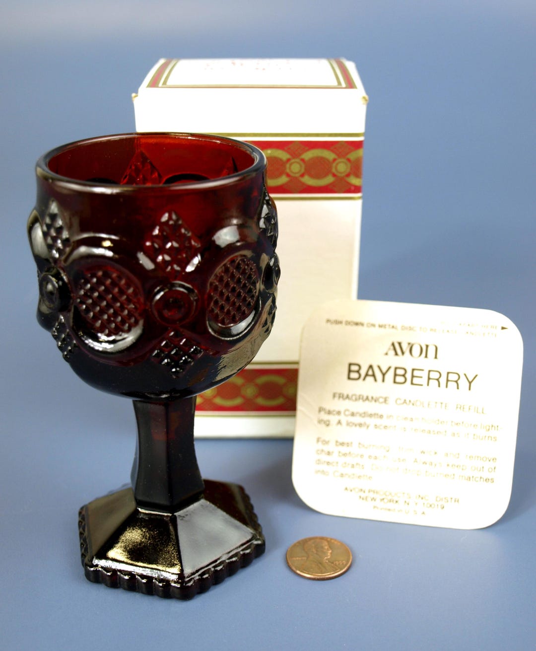 Vintage Avon 1876 Cape Cod Collection Ruby Red Wine Goblet Fragrance ...