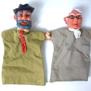 Vintage Rubber Headed Hand Puppets, Set of 5 Circa 1960's Classic ...