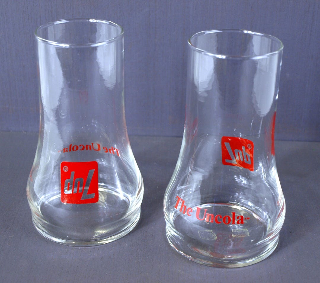 Vintage 7up the Uncola Upside Down Drinking Glasses With Fat Bottoms ...