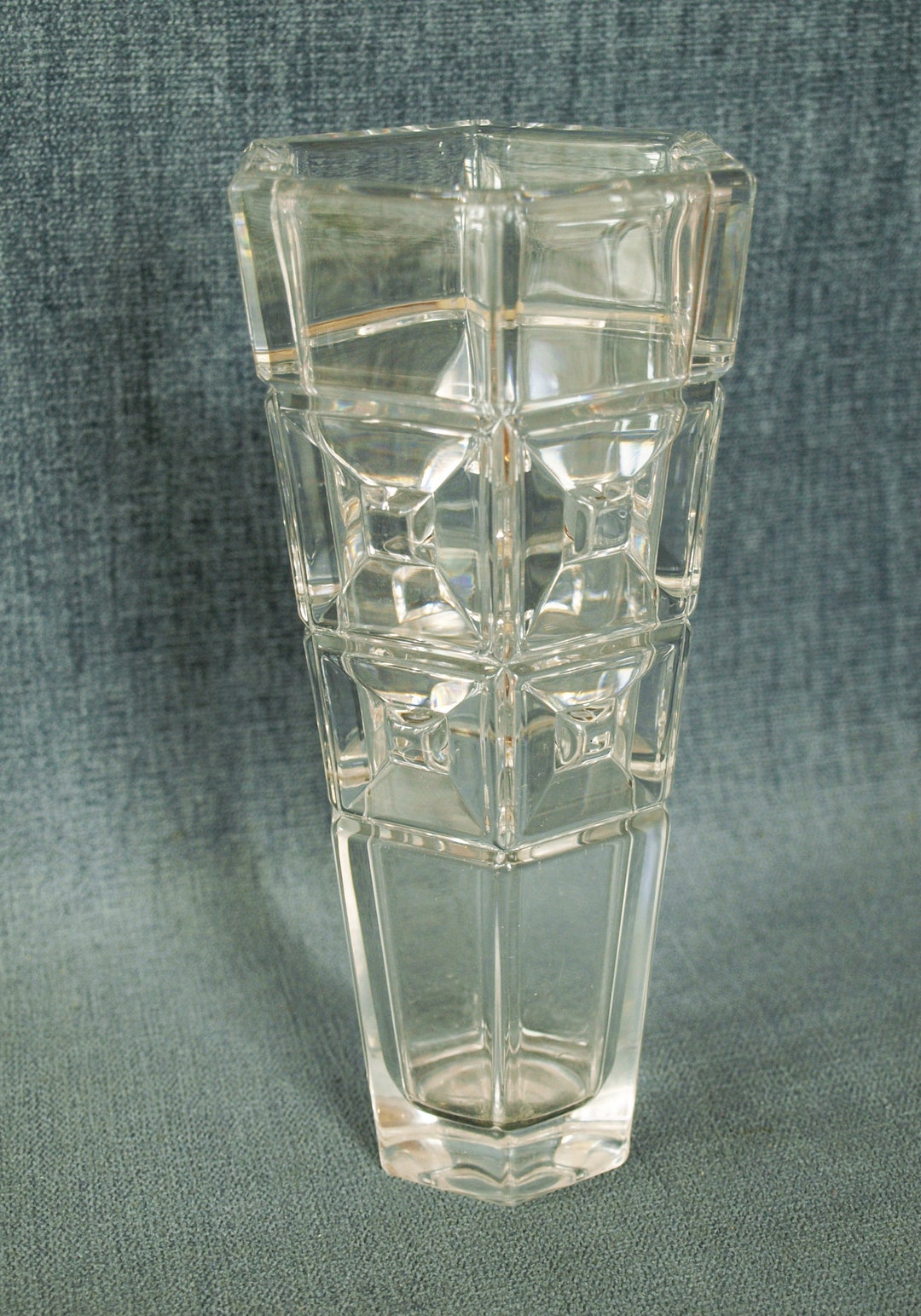 Vintage Rosenthal Germany Crystal Clear Hexagon Domus Vase With ...