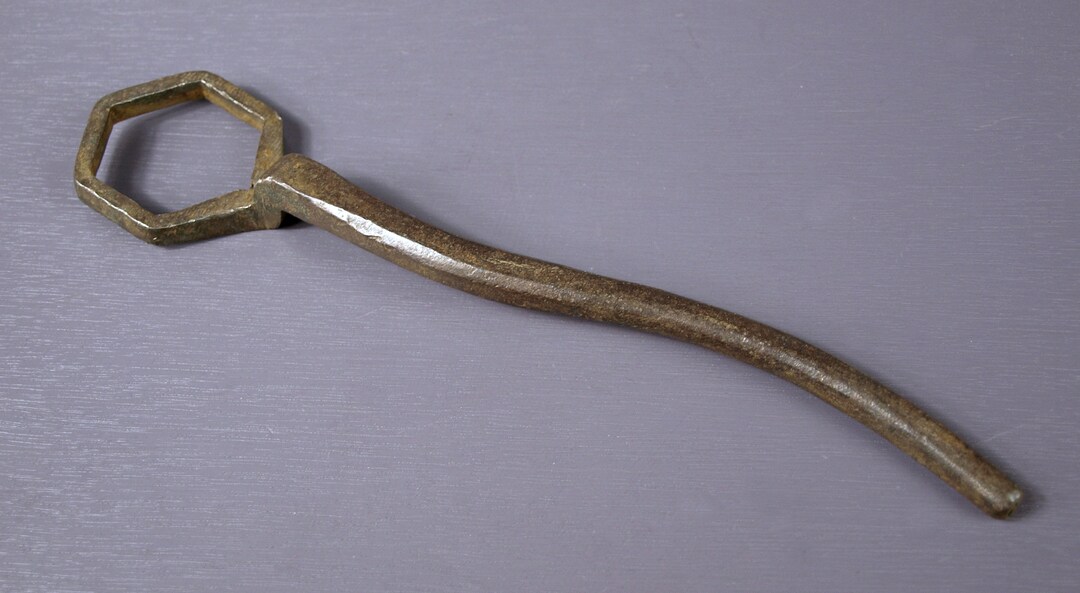 Antique Large Hexagonal Lug Wrench W/ Elongated Handle, Circa Early ...