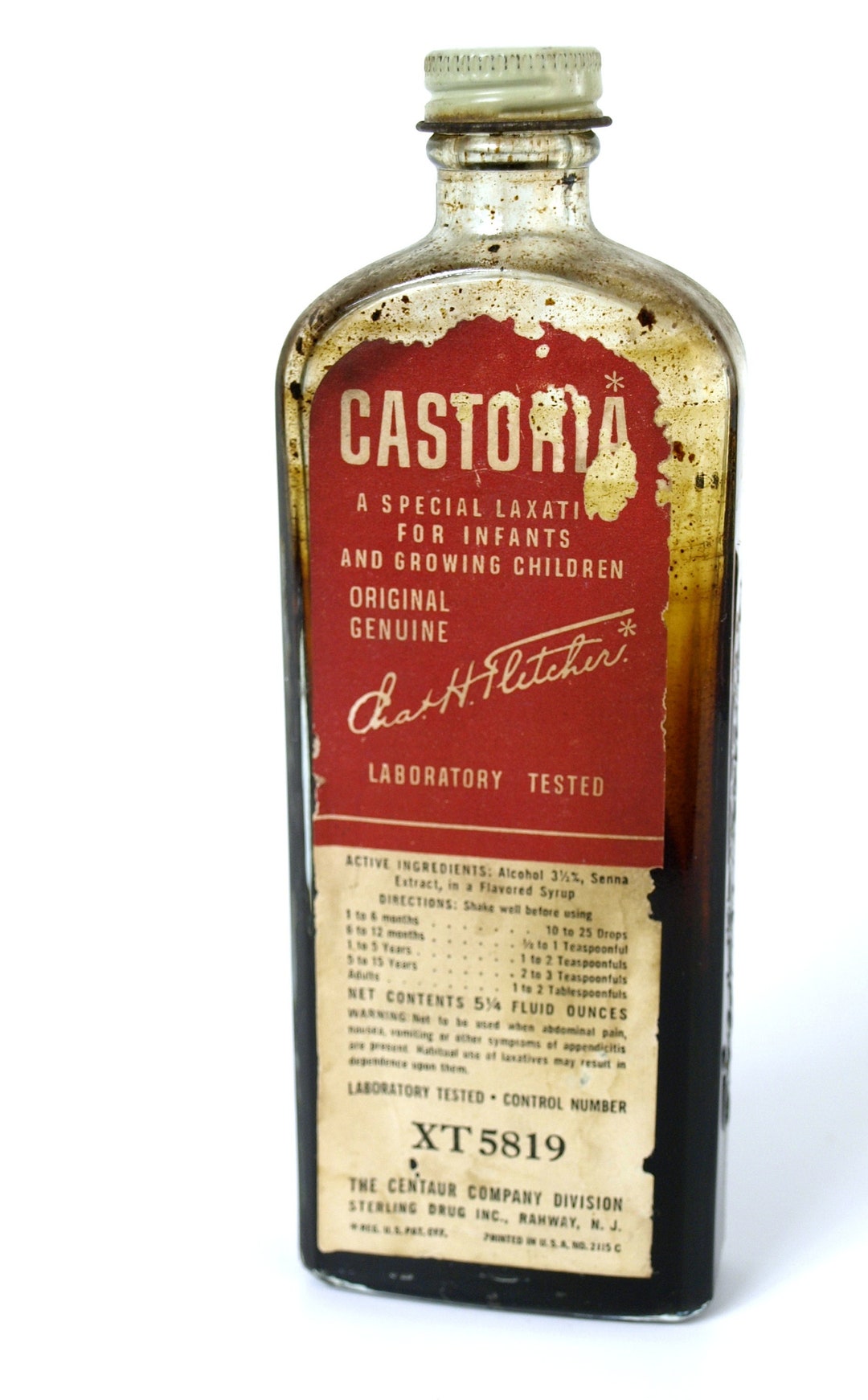 Vintage Bottle of Castoria A Special Laxative for Infants - Etsy