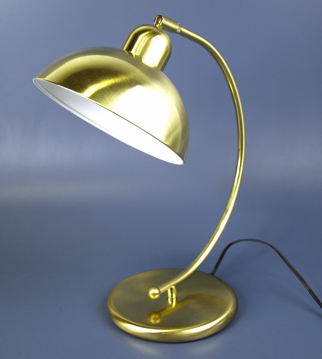 Vintage Bauhaus-style Designer Desk Lamp With Adjustable Brass Dome ...