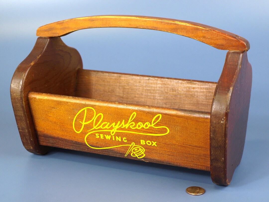 Vintage Playskool Wooden Sewing Box Circa 1950's Pretend Play Toy in ...