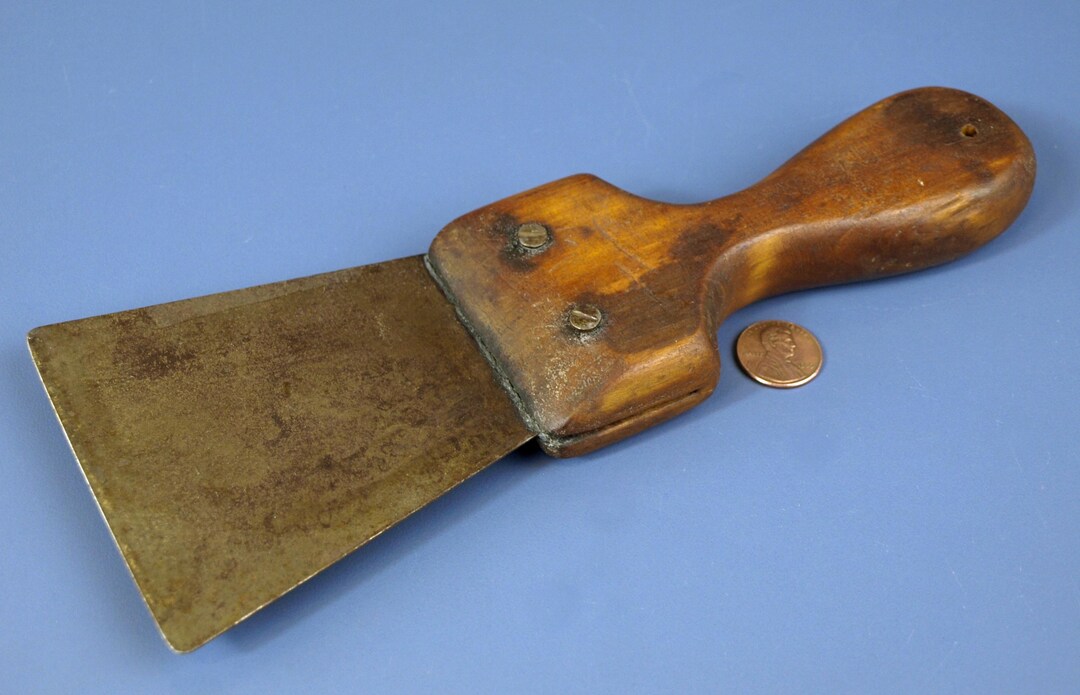 Antique Wide Blade Wooden Handled Paint Scraper or Putty Knife ...