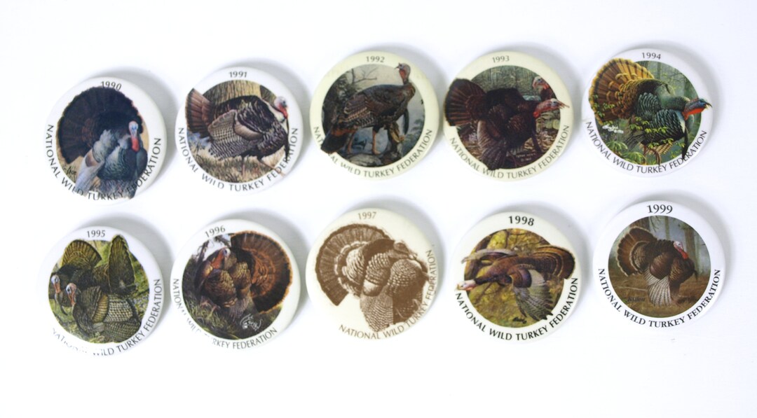 Vintage C. 1990's National Wild Turkey Federation Pins - Great ...