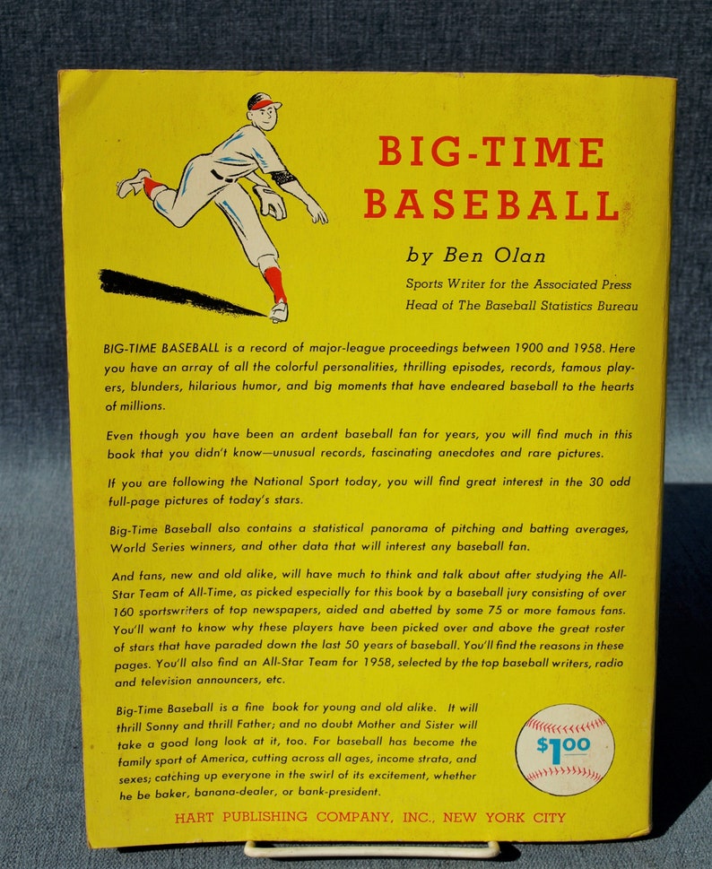 Big-time Baseball by Ben Olan 1958 1st Edition Paperback Book - Etsy