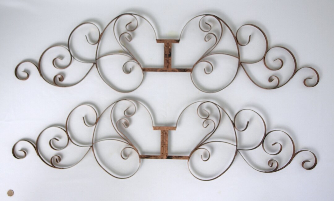 Vintage Scrolled Metal Wall Art With Copper Colored Finish - Set of 2 ...