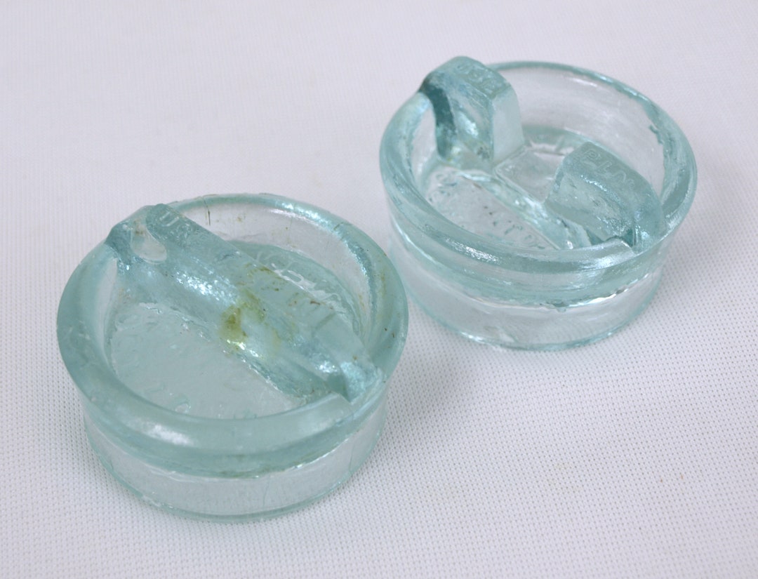 Antique A. Kline Aqua Blue Glass Fruit Jar Stopper Lid Pat Oct 27, 1863 ...