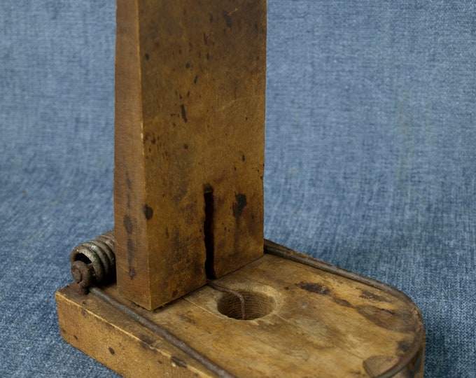 Antique Wood Spring Loaded Rat / Mouse Trap - Wooden Tombstone Lowell ...