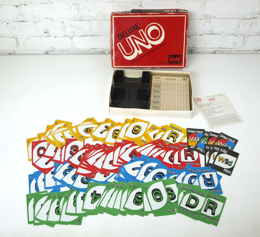 Vintage Uno Deluxe Card Game Circa 1983 - Complete With Extra Score ...