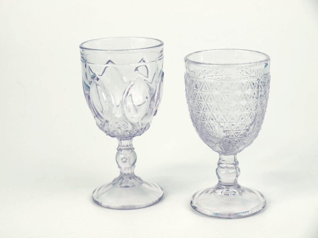 Antique 1800s EAPG Wine Glasses: US Glass Almond Clear and Windsor ...