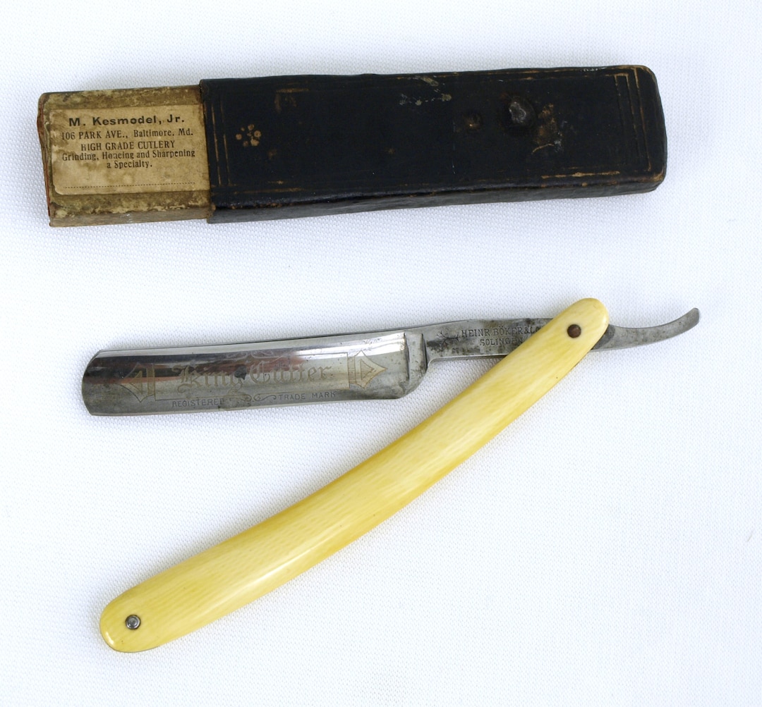 Antique "king Cutter" H. Boker & Co Straight Razor With Cellulose ...
