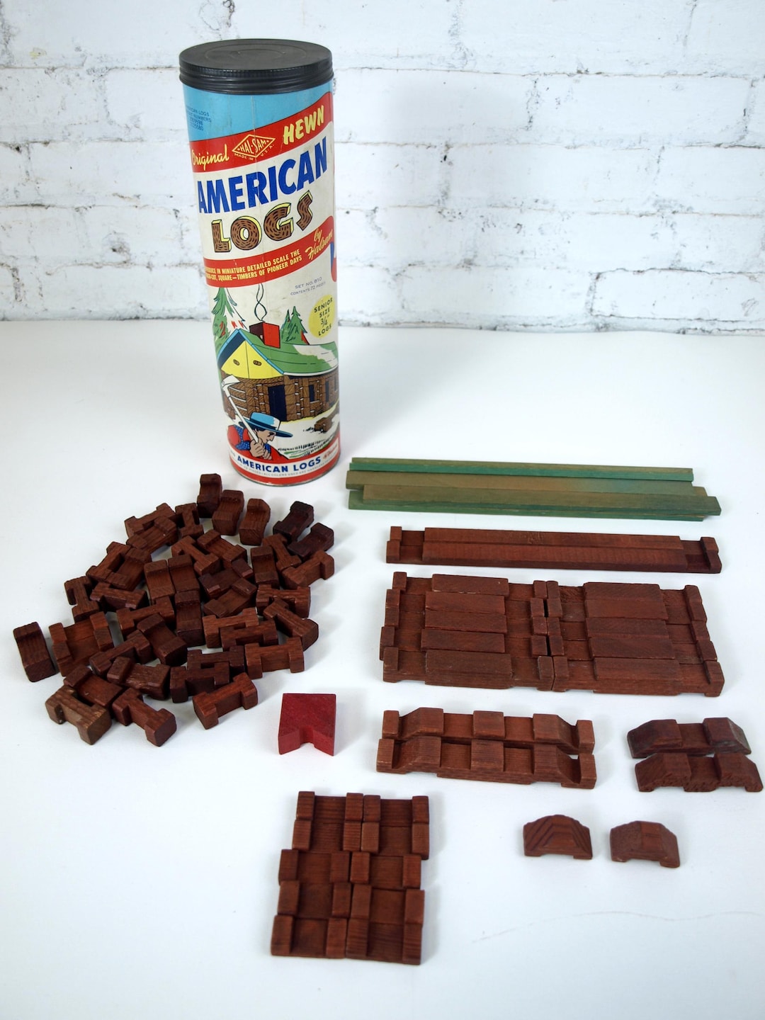 Vintage 1960's Halsam Hewn American Logs No 810 Senior Size 3/4" Logs ...