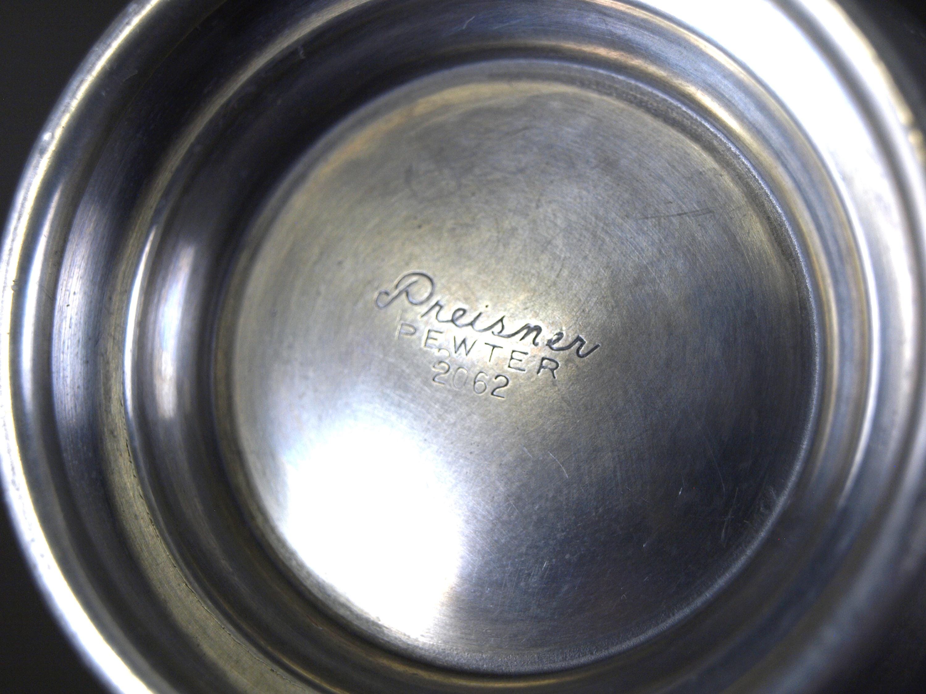Vintage Preisner Pewter Hostess Set W/ Coffee Pot, Lidded Sugar Bowl ...