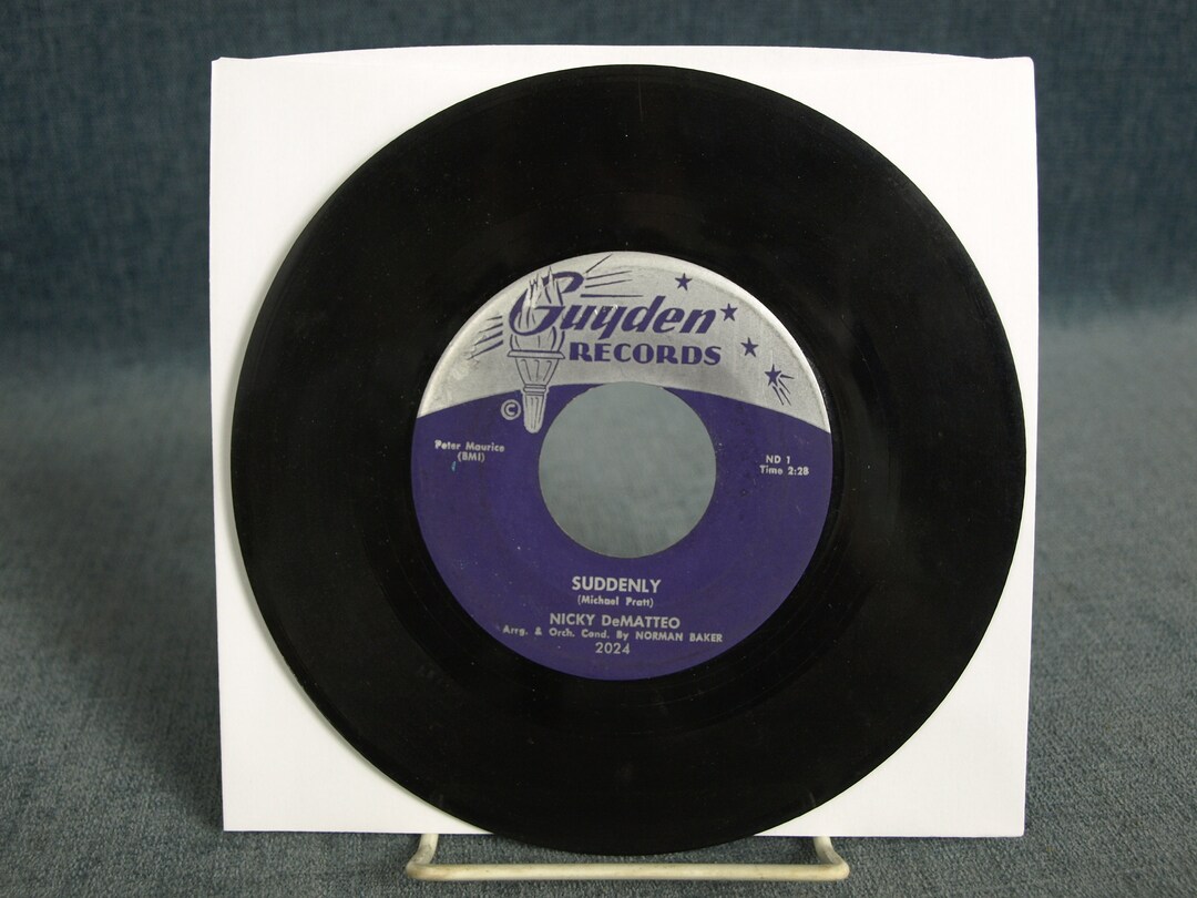 Nicky Dematteo - Suddenly & I Couldn't Sleep a Wink 45 Rpm Guyden Vinyl ...
