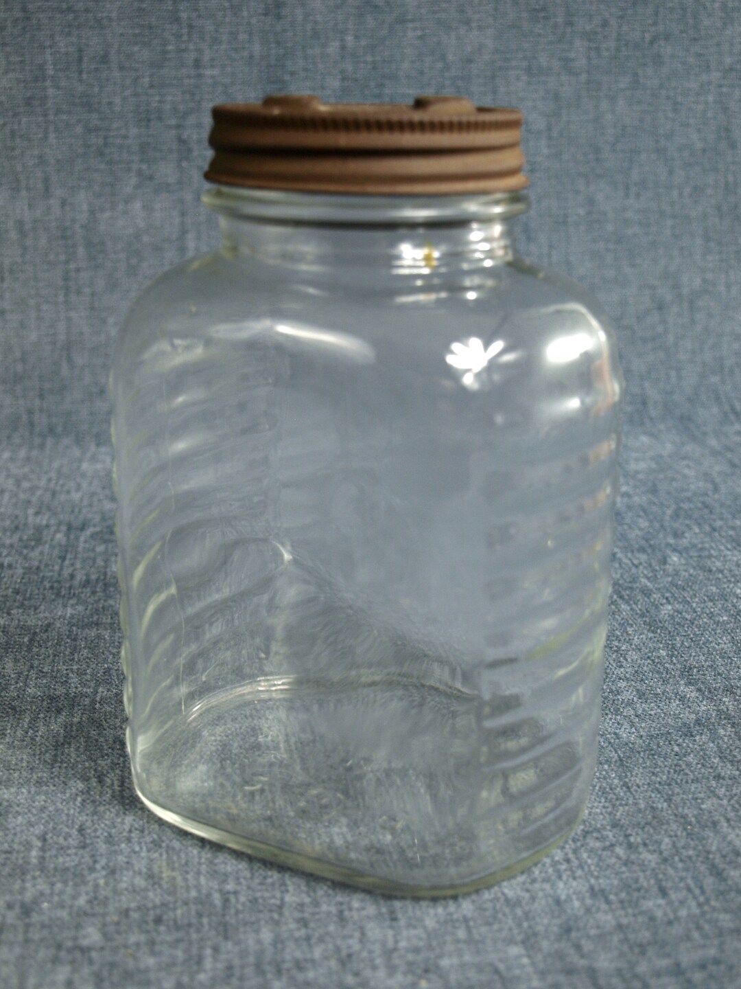 Vintage Owen Illionois Clear Glass Canning Jar / Kitchen Storage ...