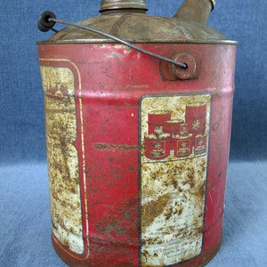 Vintage Large Metal Unico SAE 10 Motor Oil Can - Five U.S. Gallons ...