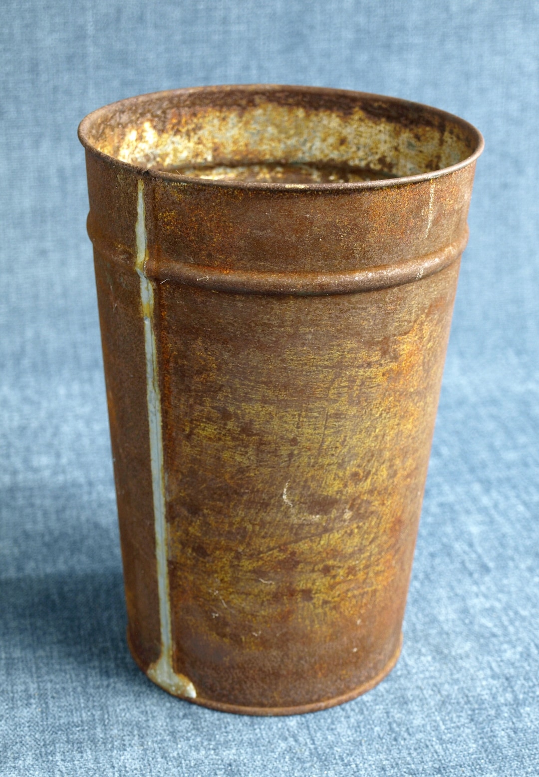 Vintage Tin Canister Bucket Primitive Early American Rustic Farmhouse ...