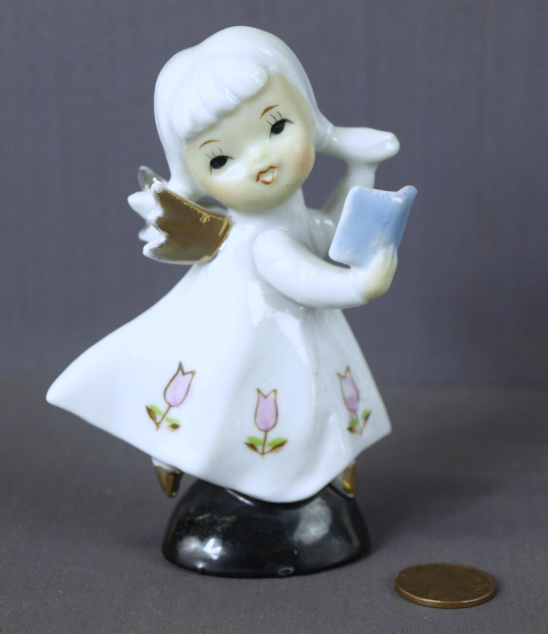 Vintage Porcelain Little Bo Peep Singing Angel Figurine Stamped Japan ...