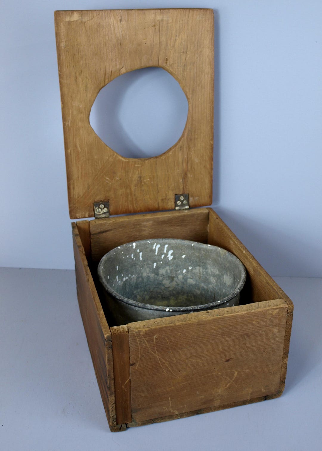 Antique Primitive Training Potty / Child's Pot With Handmade Wood ...