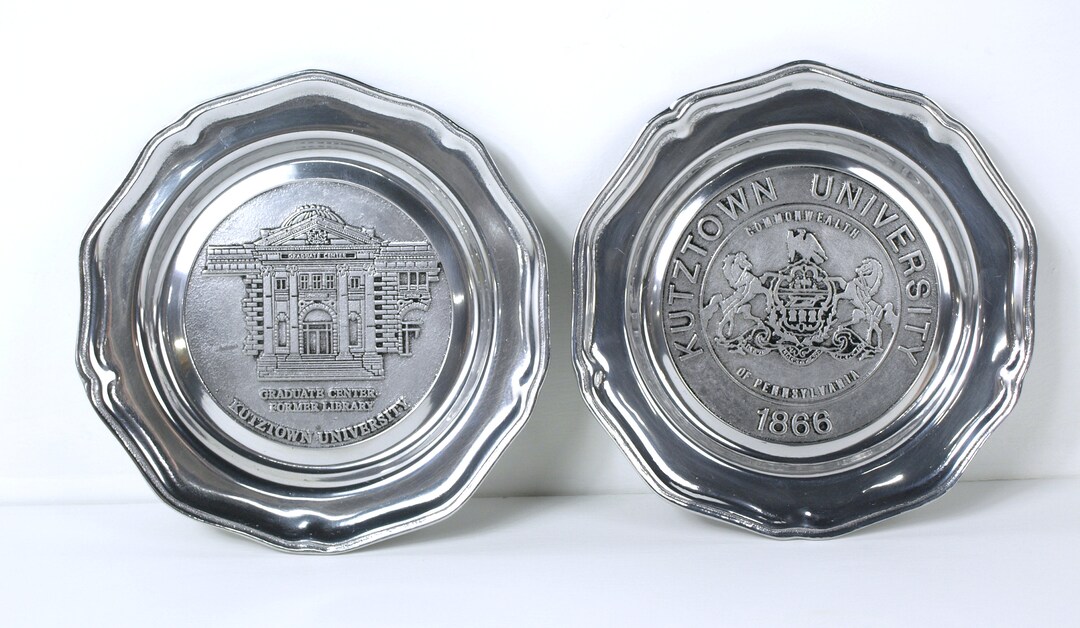 Vintage Metal Pewter Plates - Kutztown University Graduate Center ...