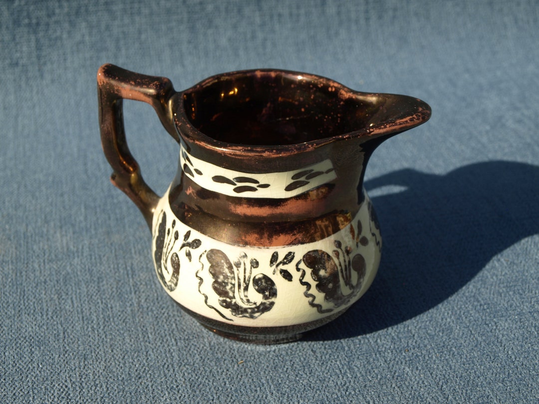 Vintage Miniature Creamer Pitcher With Gold / Bronze Lustre Ware Finish ...