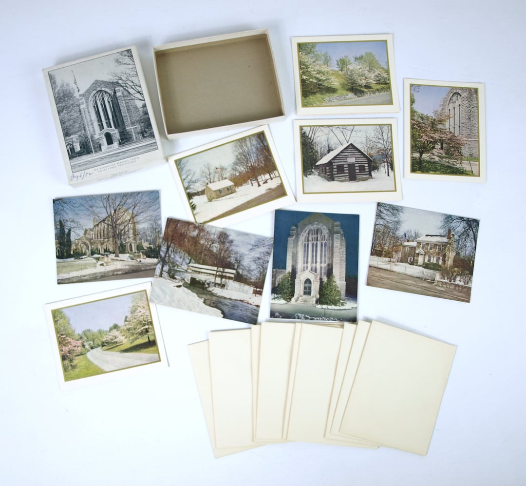 Mid Century Boxed Notecards, Assorted Scenes of Valley Forge in ...