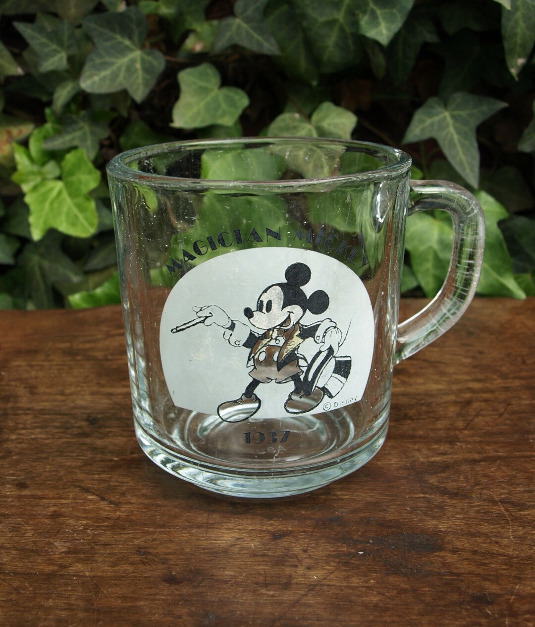 Vintage Magician Mickey 1937 Collectible Clear Glass Mug - Etsy