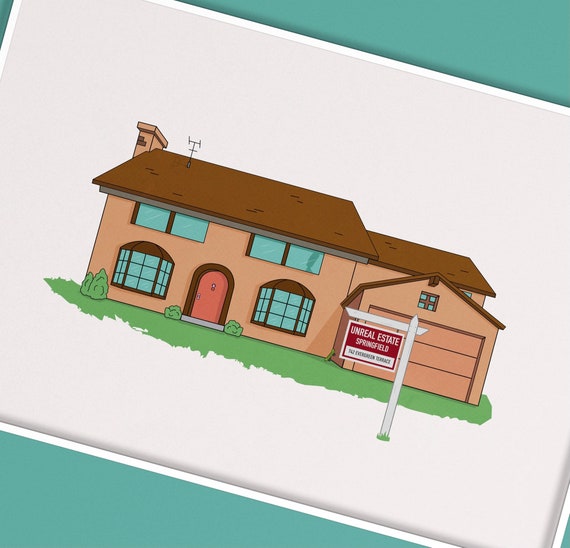 A4/A5 Simpsons Print 742 Evergreen Terrace Unreal Estate | Etsy