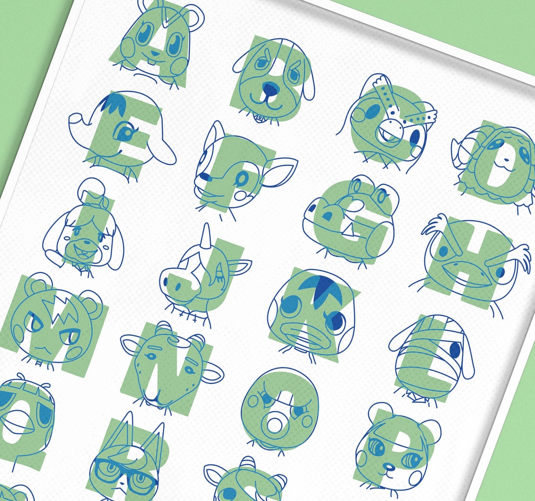 A4/A5 Animal Crossing Print Animal Cross-sans: A Typographic | Etsy