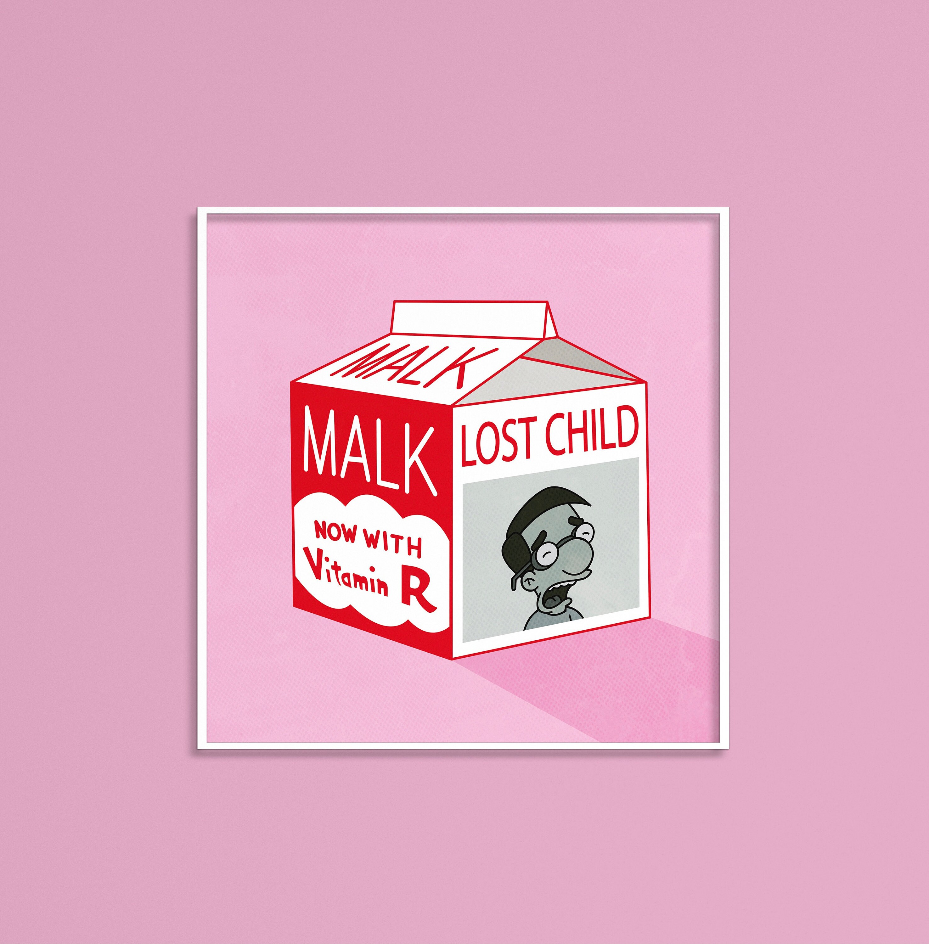 Simpsons Print Milhouse Van Houten Malk Carton 20cmx20cm - Etsy UK