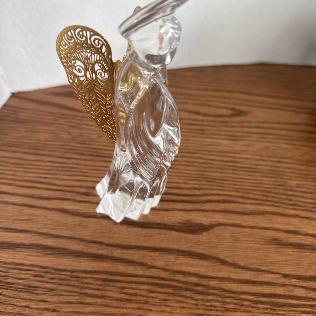 Vintage Gorham Crystal Nativity Praying Angel Gold Wings Figurine - Etsy