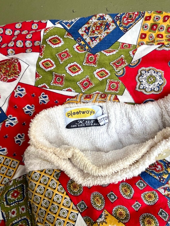 1960s Mod Patchwork Print Terry Cloth Wrap Skirt | Ad… - Gem