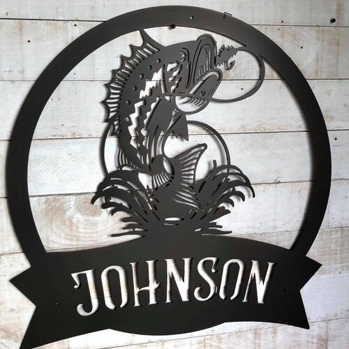 Fishing Scene Metal Sign | Etsy