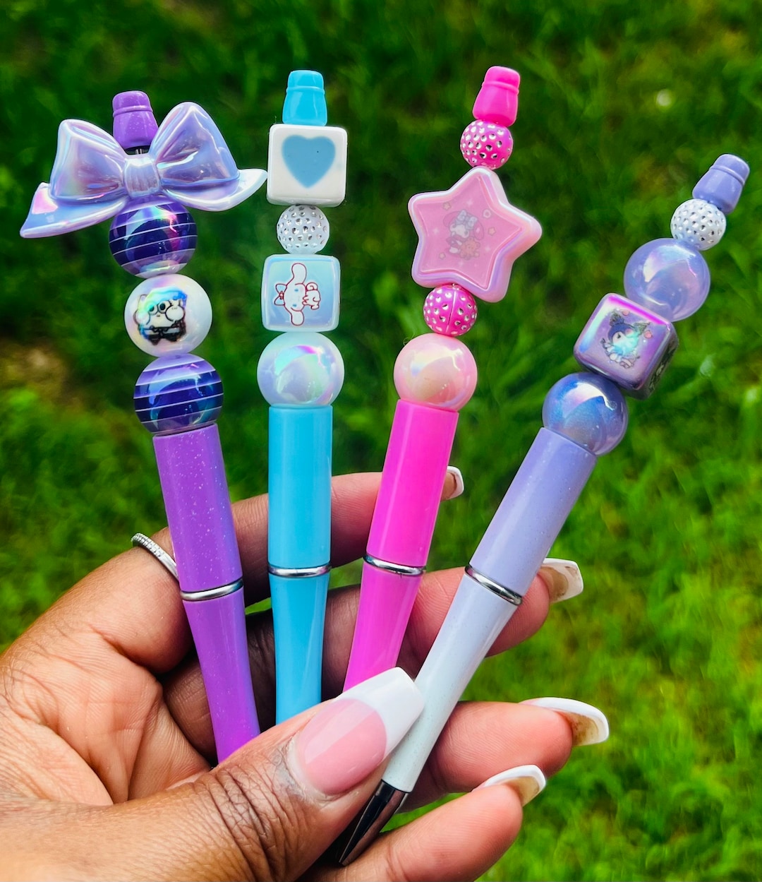 Cute Kawaii Pens, Beaded Pens, Kuromi Pen, Character Pens, Cartoon Pen ...